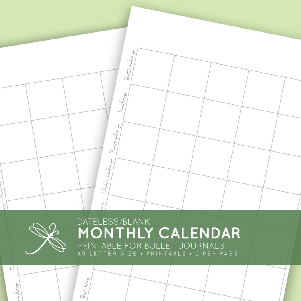 Blank Monthly Printable Calendar | Laura Kinker