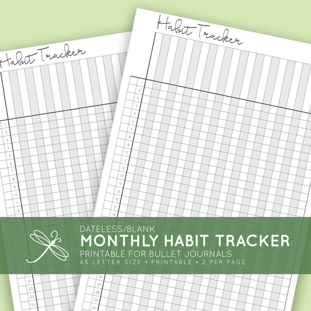 Blank Monthly Habit Tracker | Laura Kinker