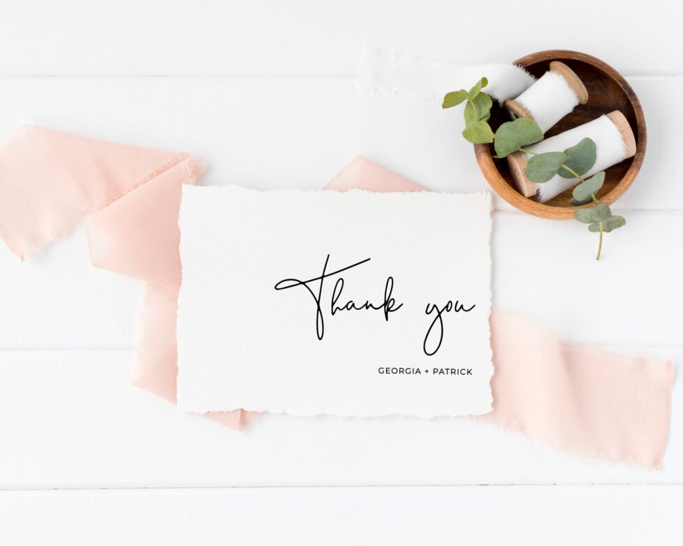 Casual Minimalist Simple Editable Thank You Card Template | Laura ...